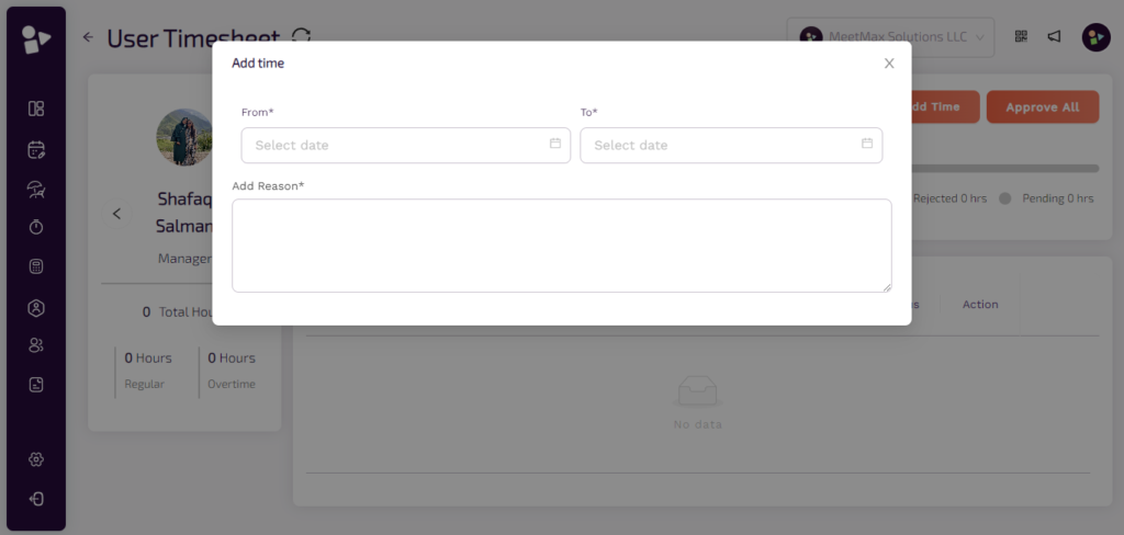 Timesheet - Admin - Max | Support
