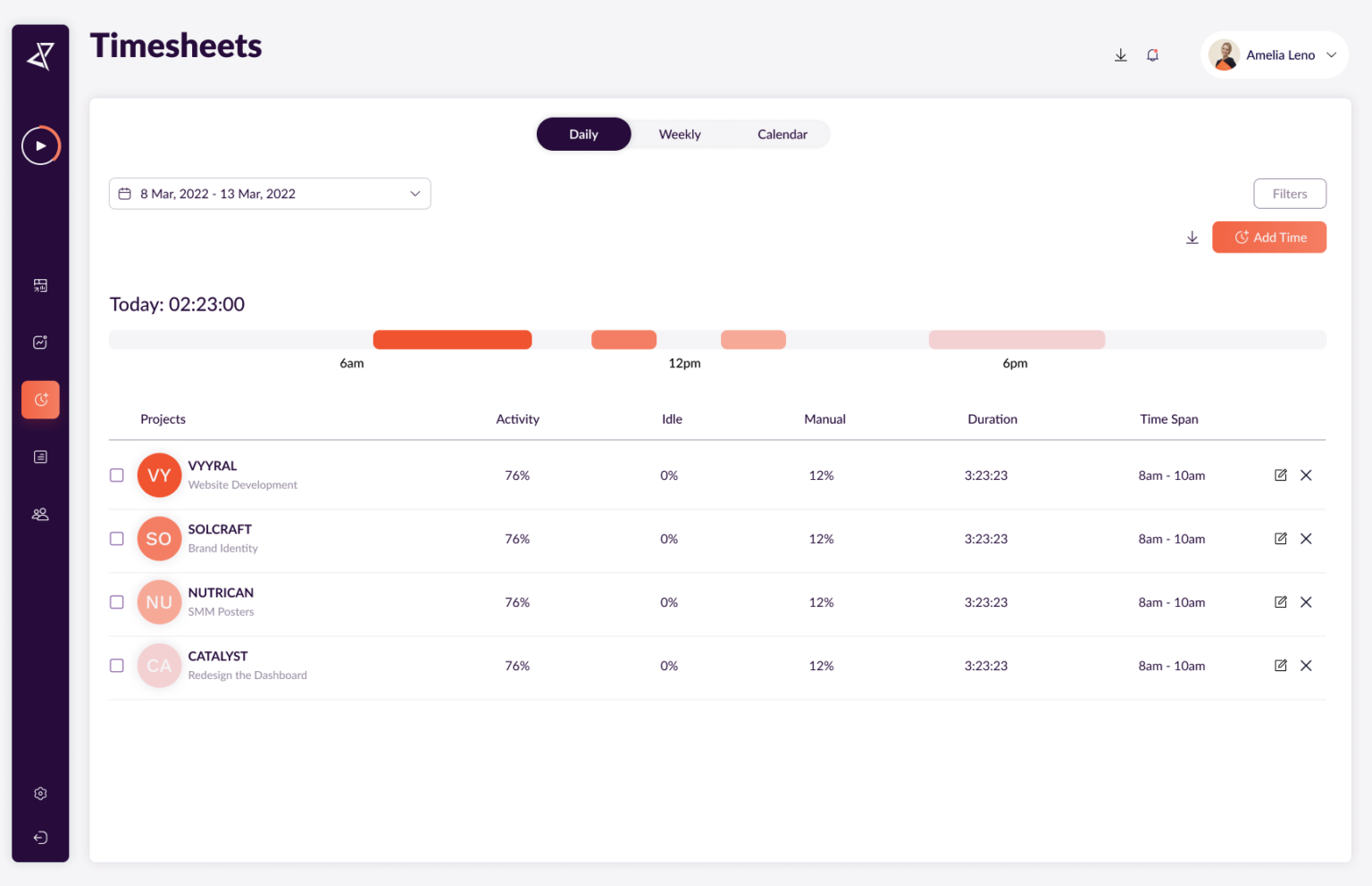 Timesheet - User - Max | Support