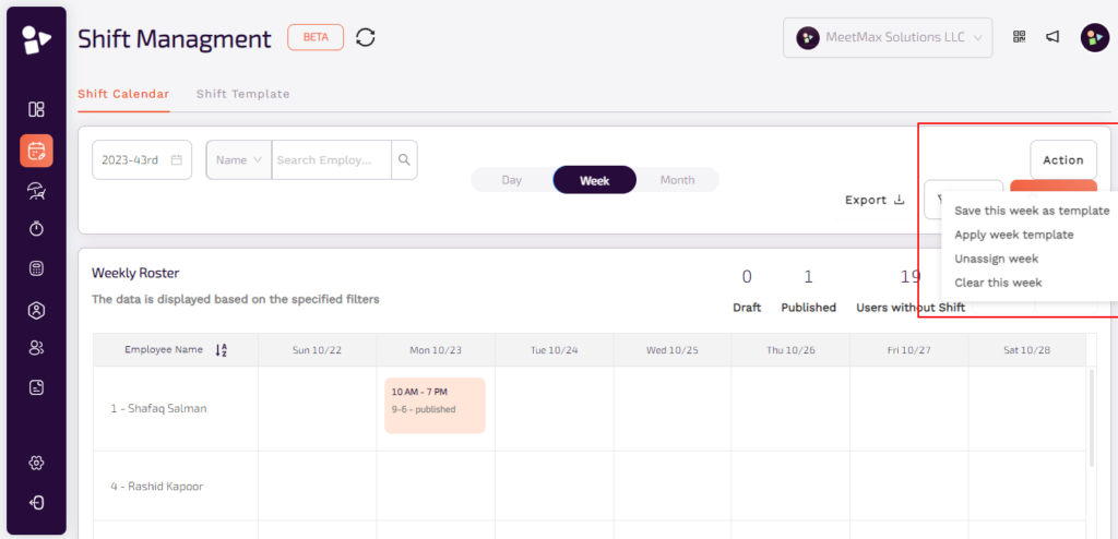 Shift Management Admin - Max | Support